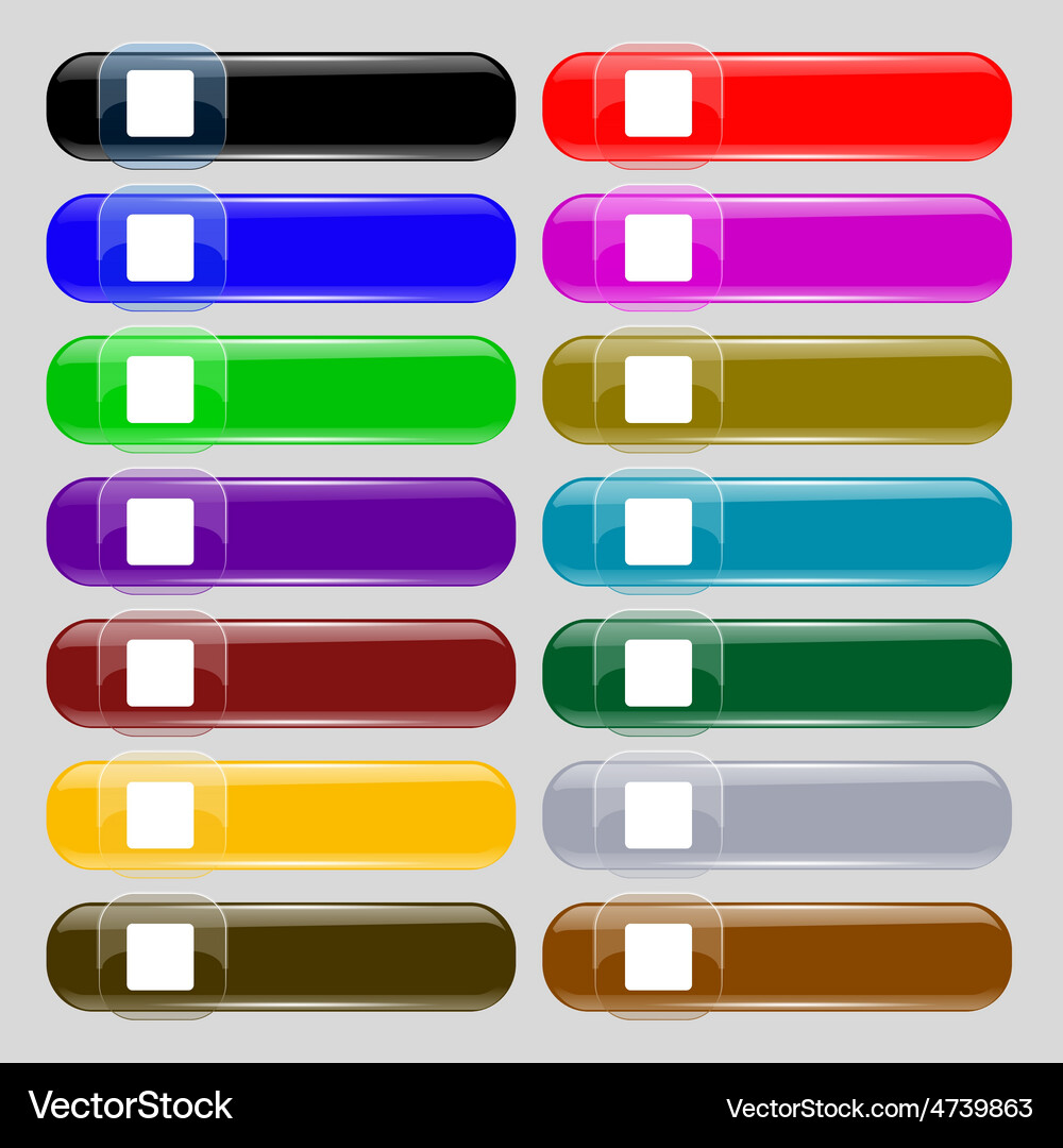 Stop button icon sign set from fourteen Royalty Free Vector