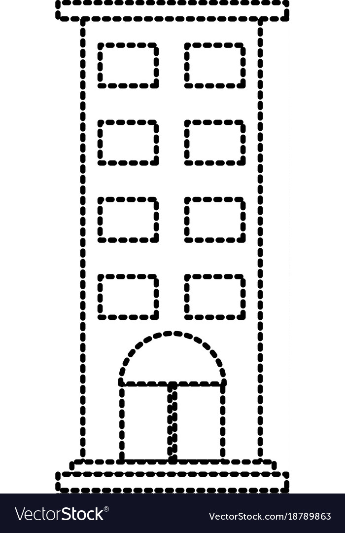 Tower building isolated Royalty Free Vector Image