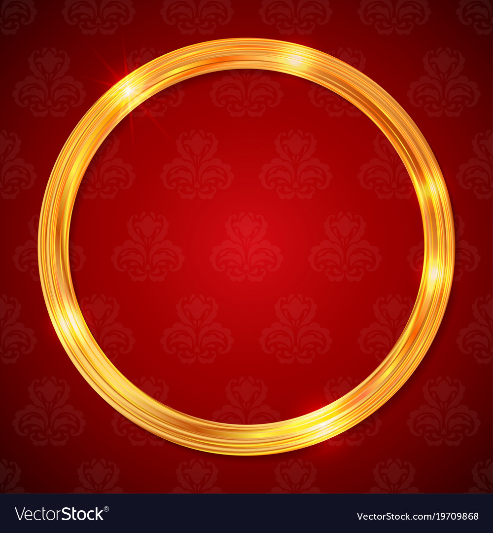 Abstract Glow Golden Circle Frame Luxury Template Vector Image