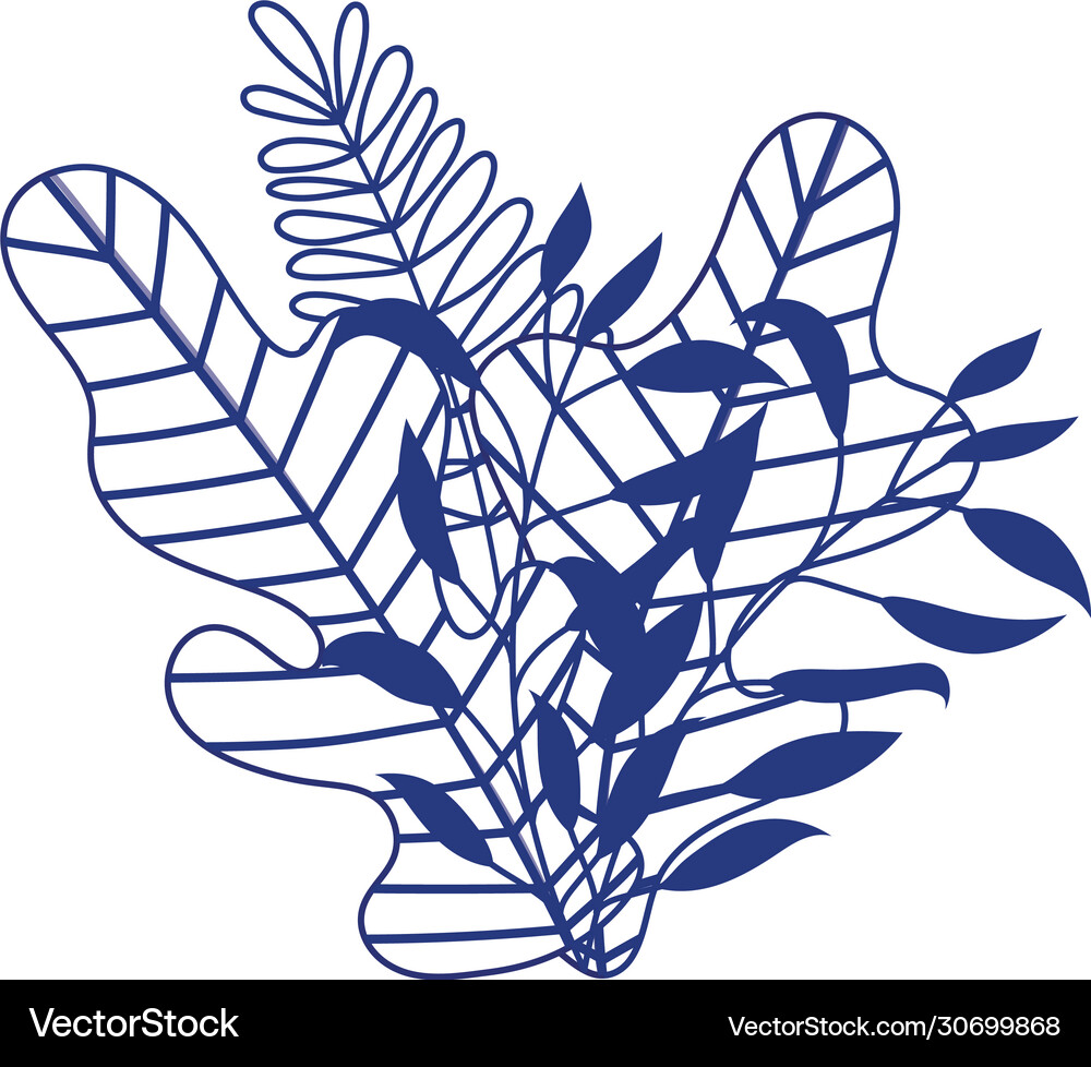 Branches leaves foliage nature botanical isolated Vector Image