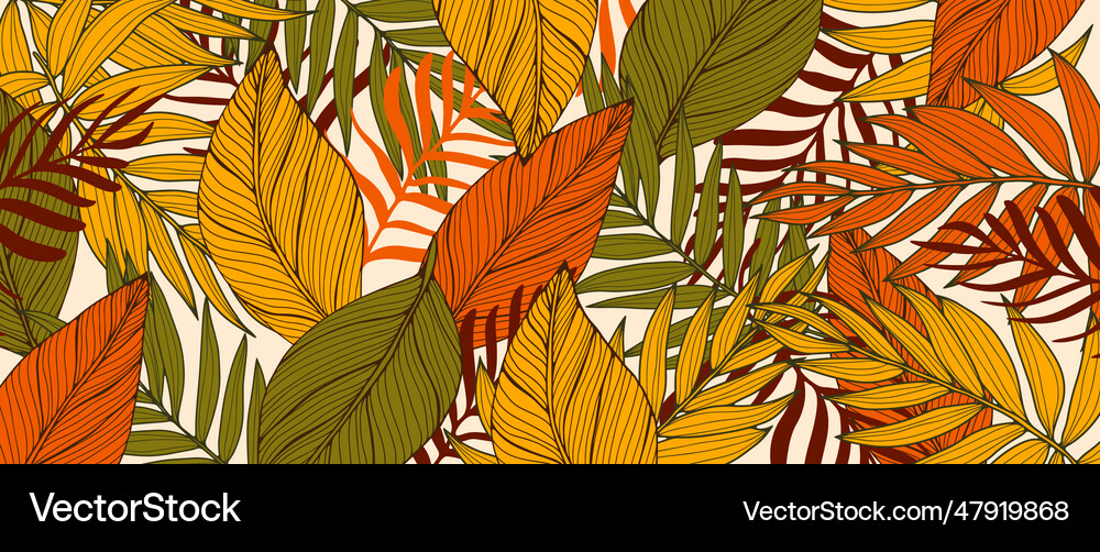 Bright autumn background with ferns Royalty Free Vector