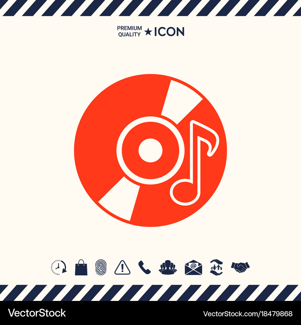 Cd dvd with music symbol icon Royalty Free Vector Image