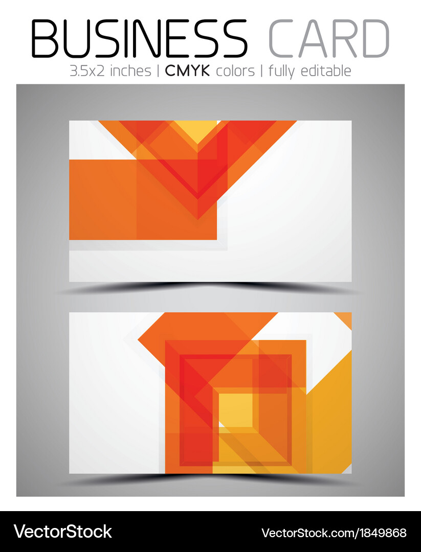Cmyk business card design template Royalty Free Vector Image