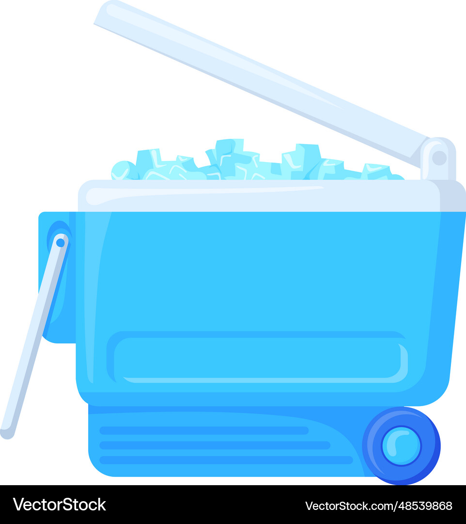Cooler box full of ice mobile thermal container Vector Image