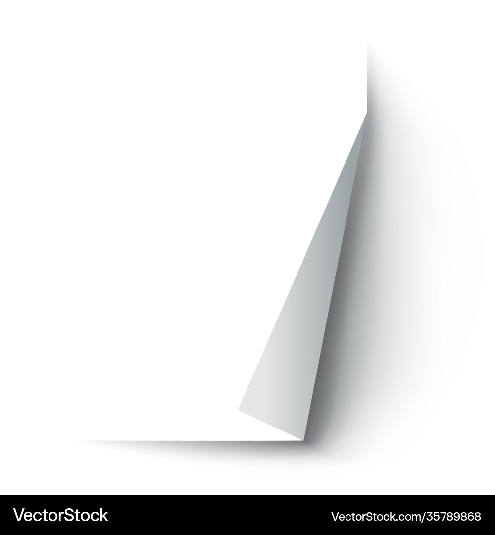 Curled paper corner curve page edge Royalty Free Vector