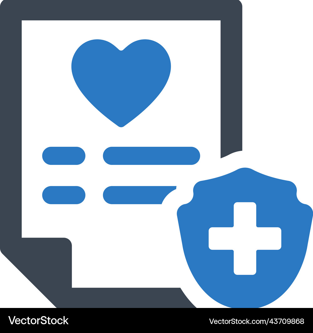Health insurance policy icon Royalty Free Vector Image
