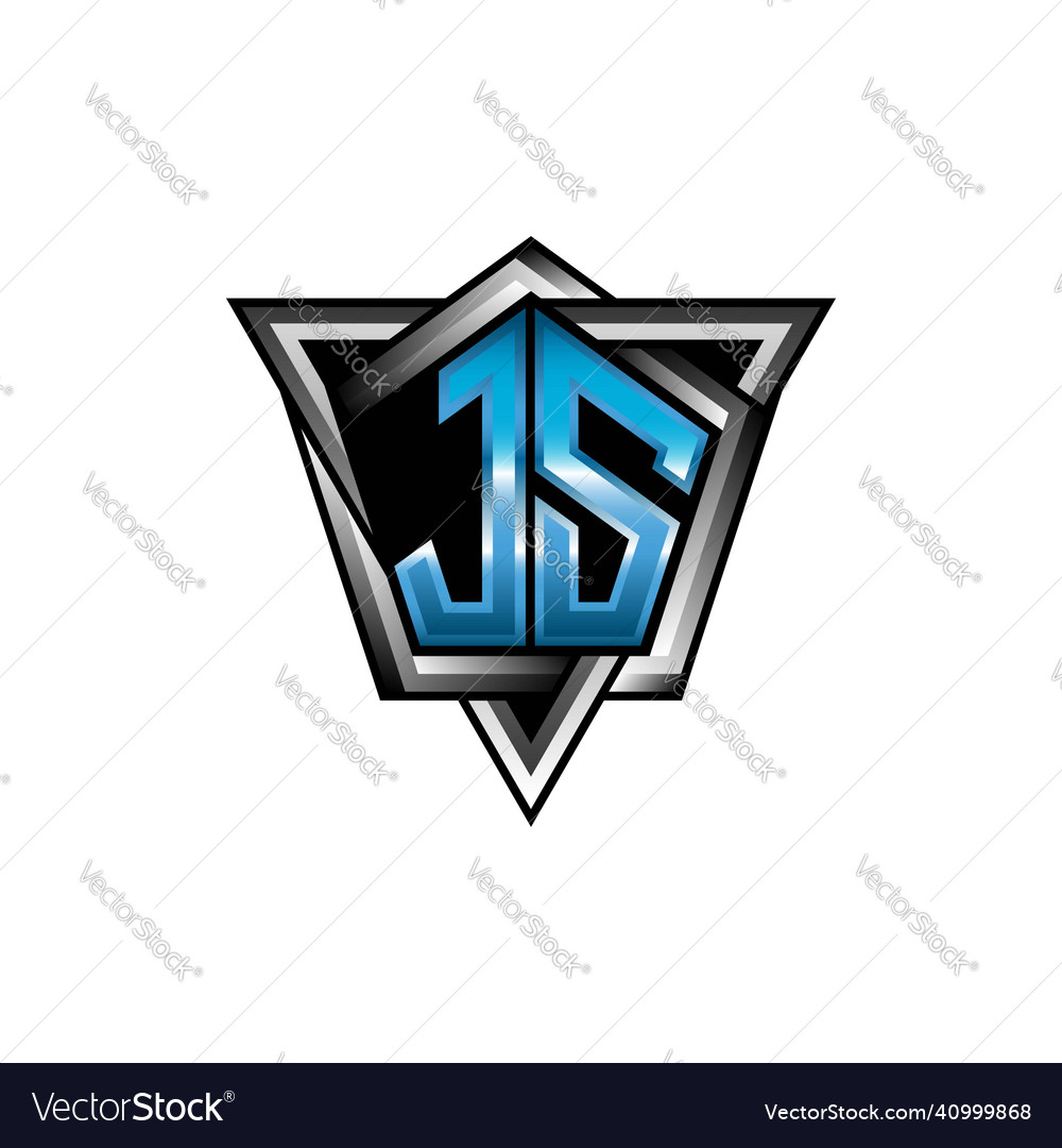 Js blue light logo monogram geometric design Vector Image