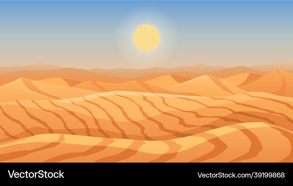 Landscape desert dunes mountains from sand Vector Image