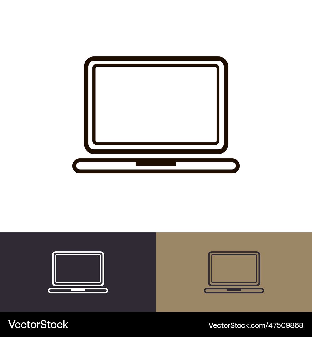 Laptop icon set isolated on background logo Vector Image