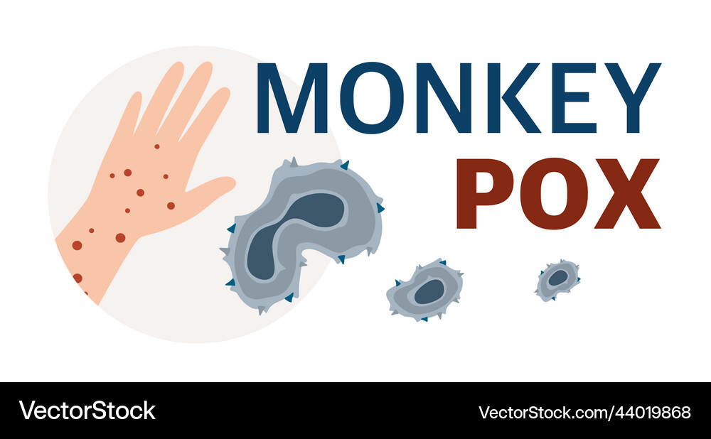 Monkey pox virus poster to inform about Royalty Free Vector