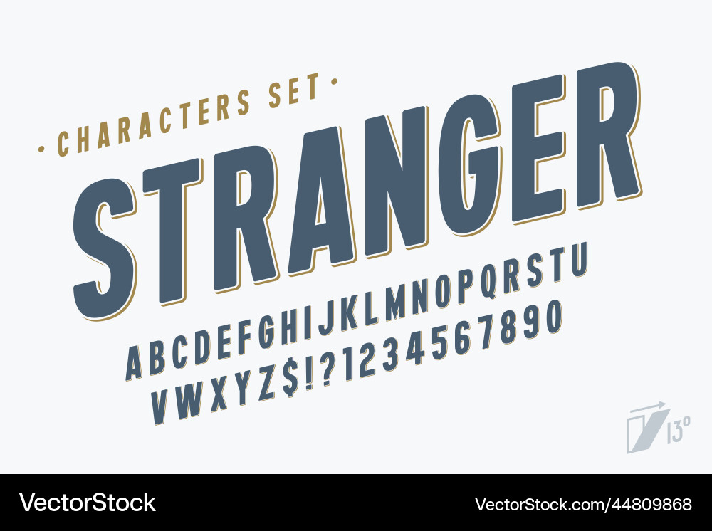 Original retro alphabet condensed letters Vector Image