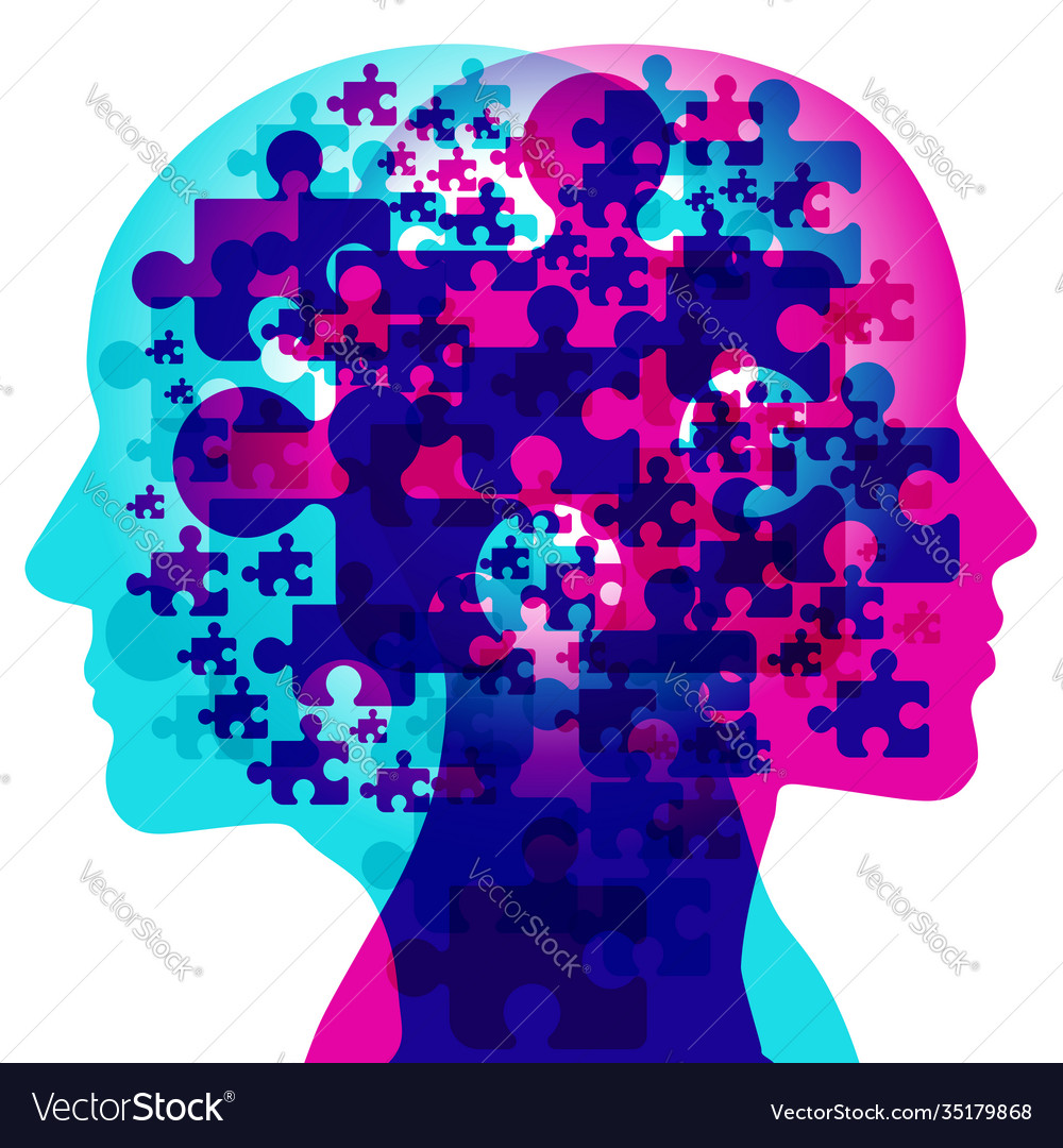Puzzled minds Royalty Free Vector Image - VectorStock