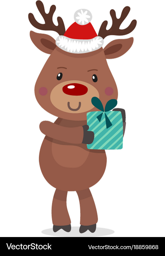 Santa s reindeer rudolph Royalty Free Vector Image