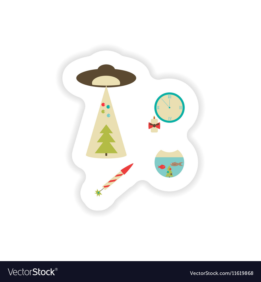 Stylish Concept Paper Sticker On White Background Vector Image