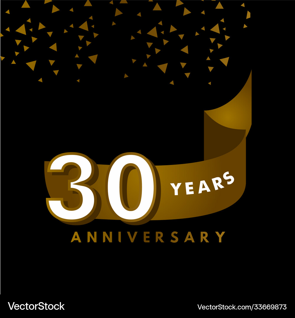 30 year anniversary template design Royalty Free Vector