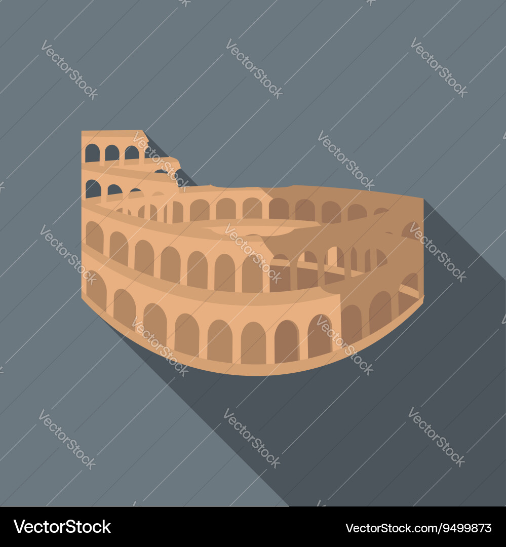 Colosseum in Rome icon flat style Royalty Free Vector Image