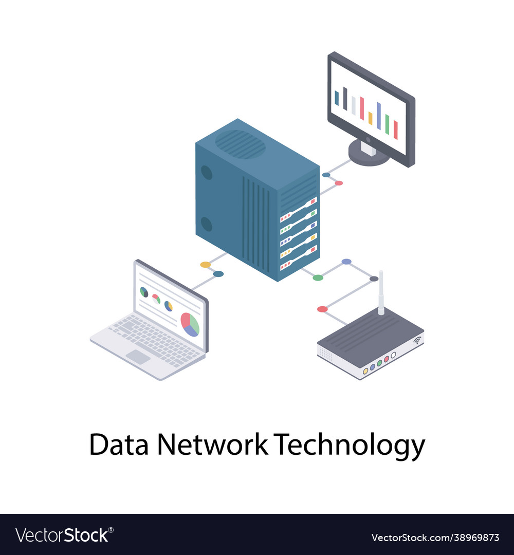 Data network technology Royalty Free Vector Image