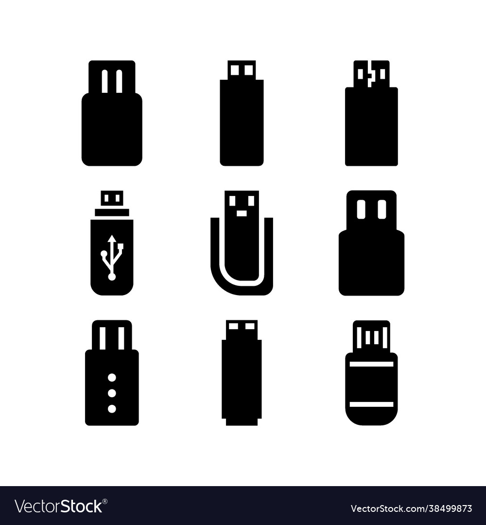 Flash disk icon set Royalty Free Vector Image - VectorStock