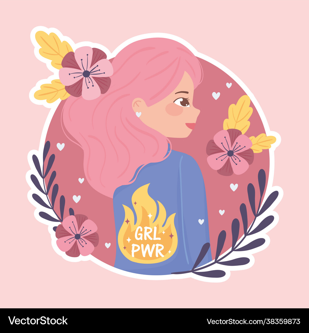 Girl power badge Royalty Free Vector Image - VectorStock