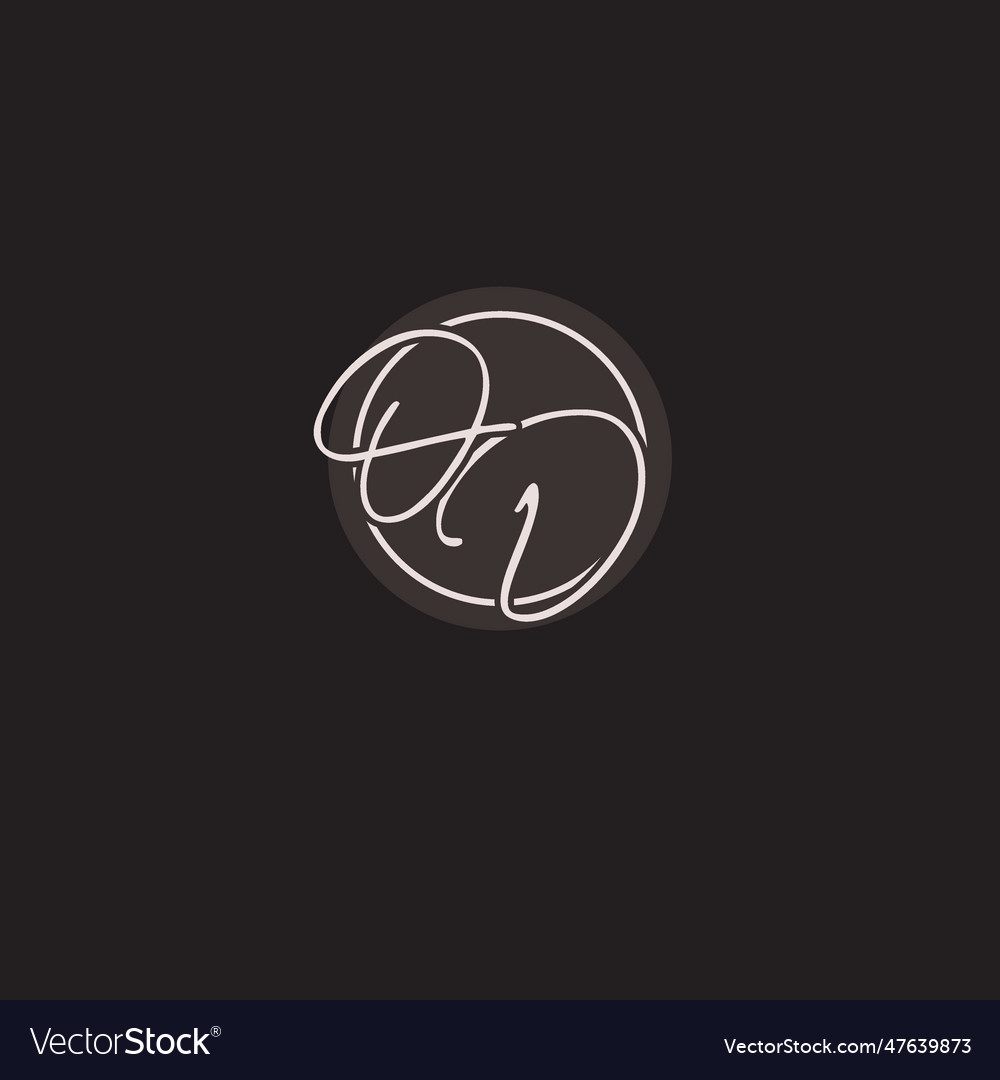 Initials od logo monogram with simple circle line Vector Image