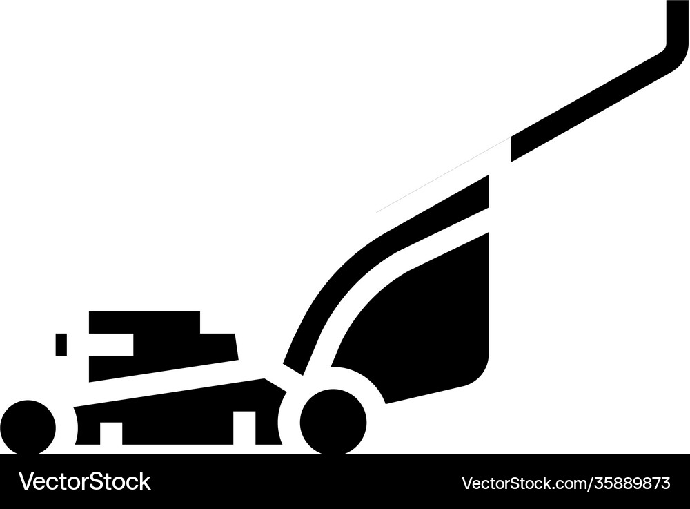 Lawn mower for cut grass glyph icon Royalty Free Vector