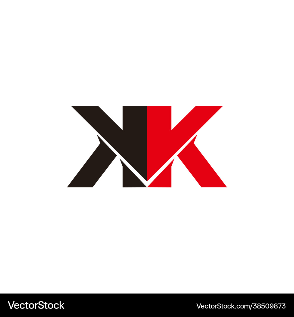 Letter kk simple colorful shadow design logo Vector Image