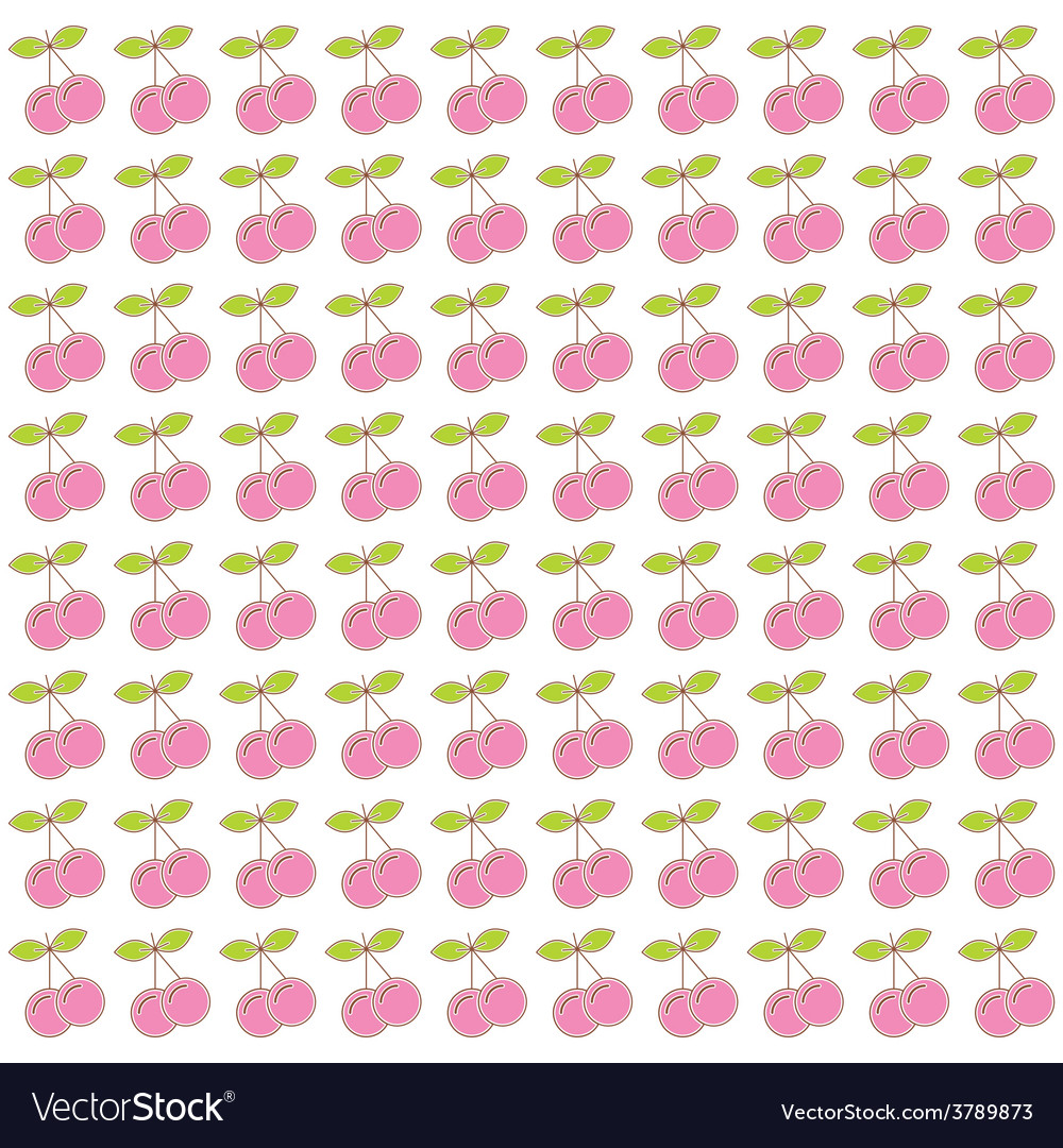 Pink cherry pattern background Royalty Free Vector Image