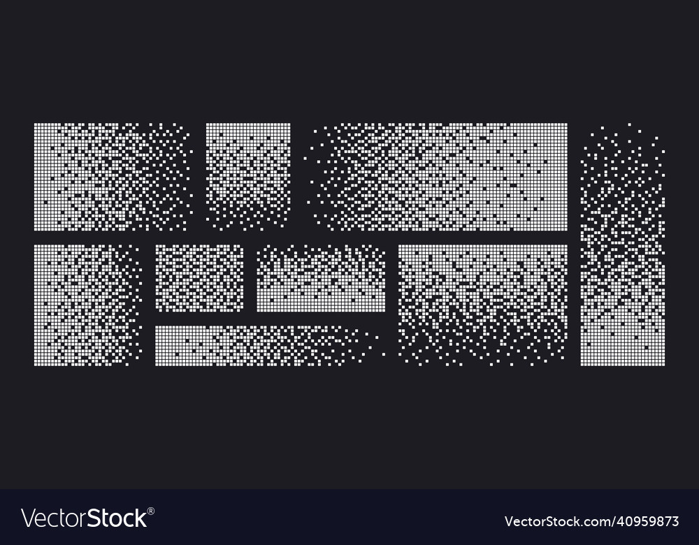 Pixel disintegration background decay effect Vector Image