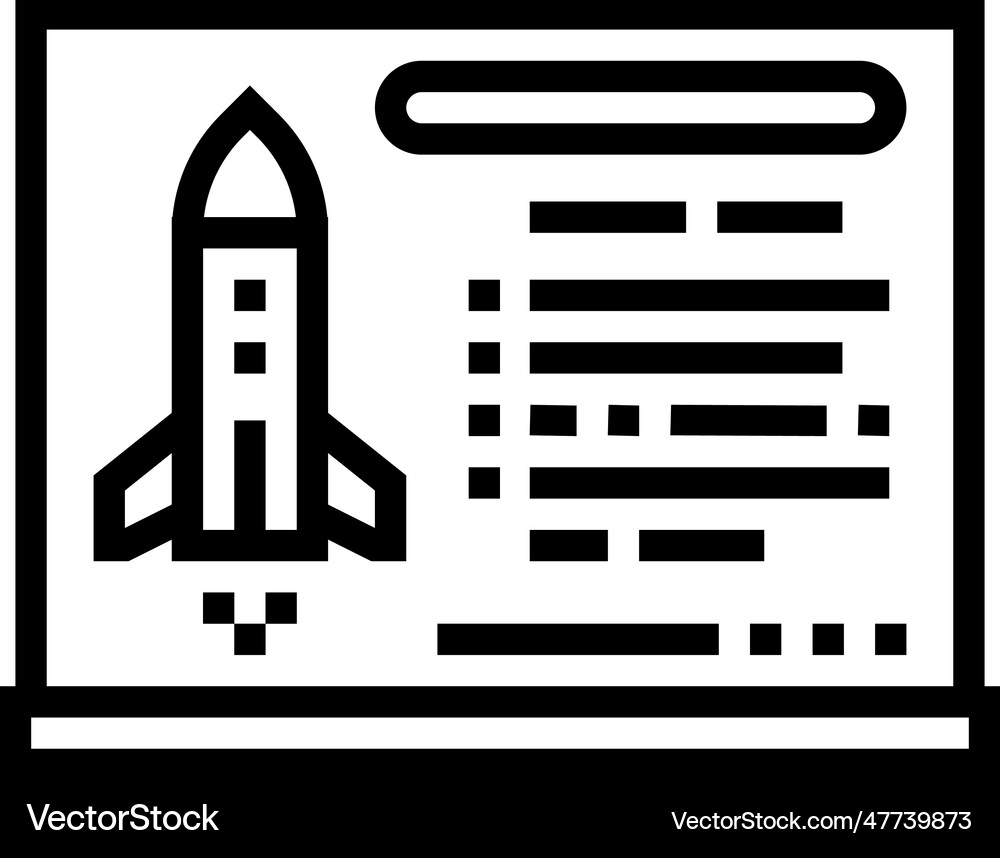 Rocket science aeronautical engineer line icon Vector Image