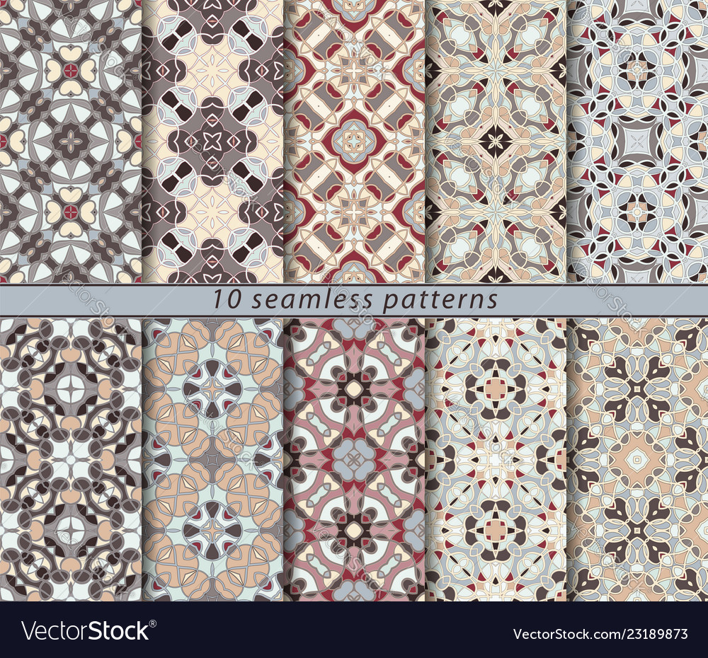 Set seamless pattern Royalty Free Vector Image