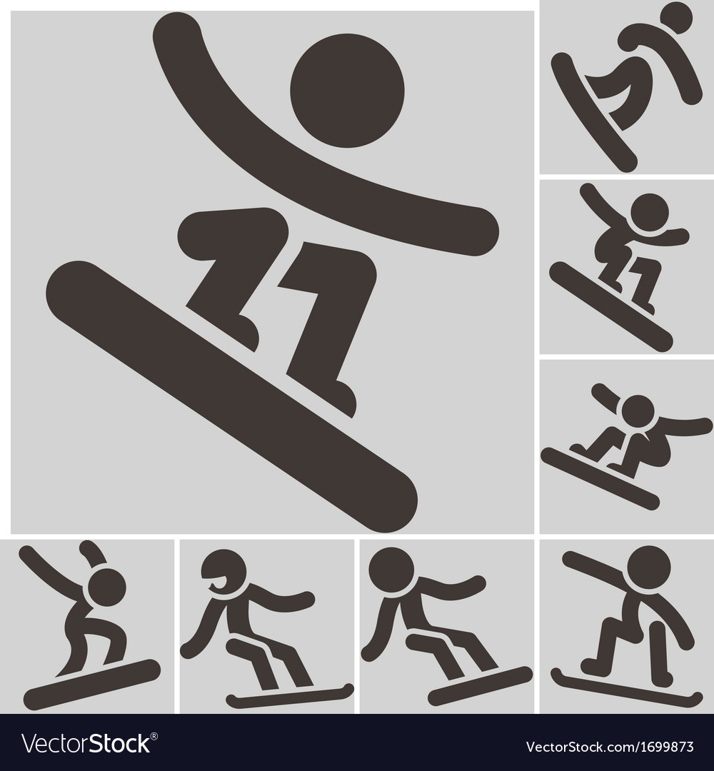 Snowboard icons Royalty Free Vector Image - VectorStock