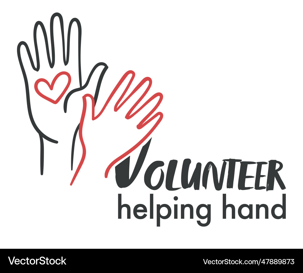 Volunteer helping hand volunteering organization Vector Image