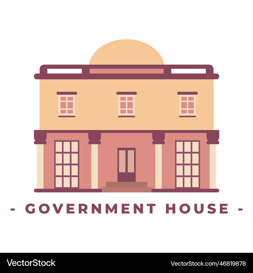 Building government house flat Royalty Free Vector Image