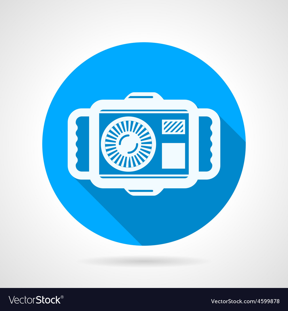 Camera flat round icon Royalty Free Vector Image