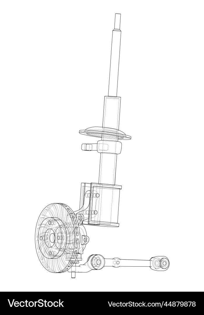 Car suspension with shock absorber Royalty Free Vector Image
