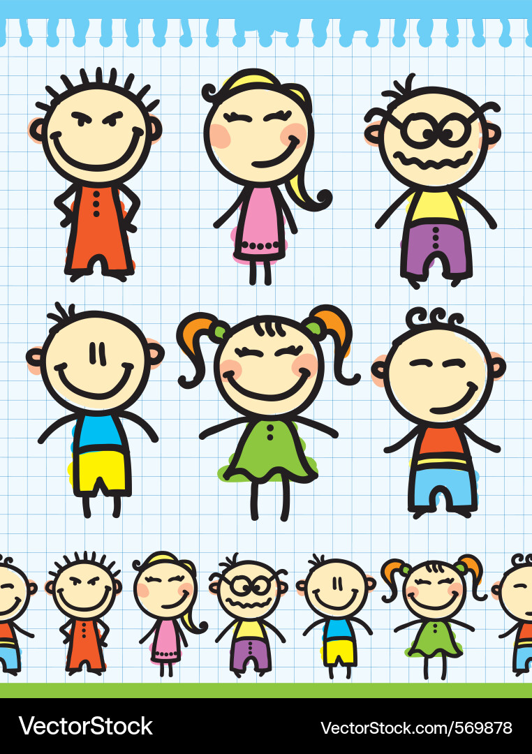 Cartoon doodle kids Royalty Free Vector Image - VectorStock