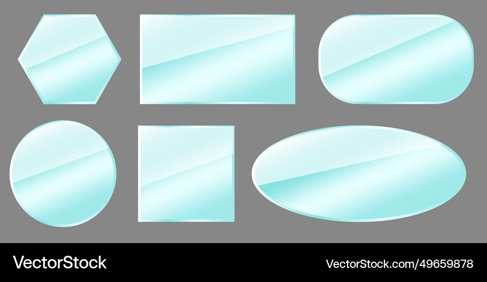 Glass plates set acrylic and texture Royalty Free Vector