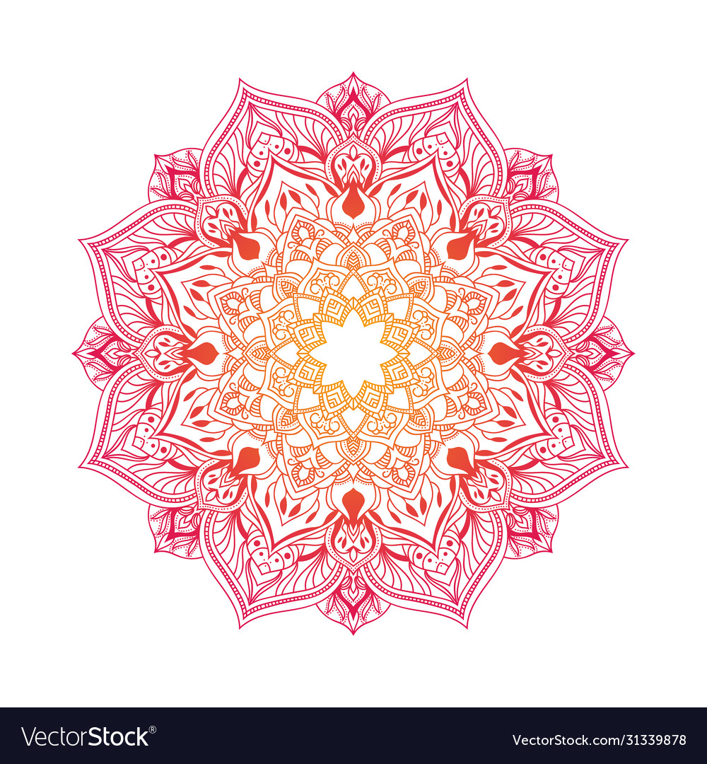 Hand drawn floral mandala Royalty Free Vector Image
