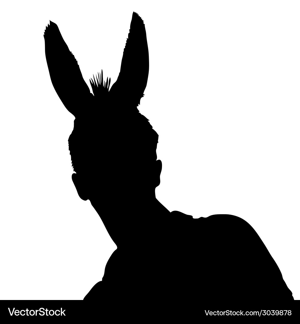 Man with Cartoon Donkey Ears Royalty Free Vector Image