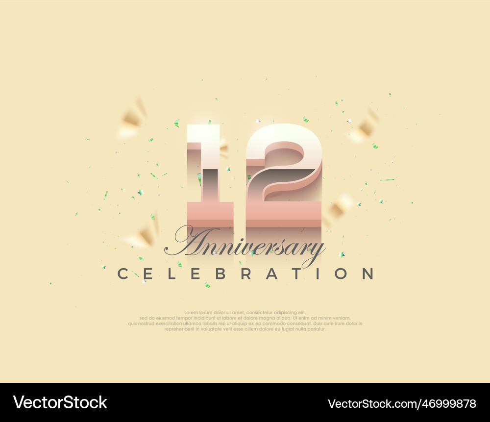Modern number for 12th anniversary celebration Vector Image