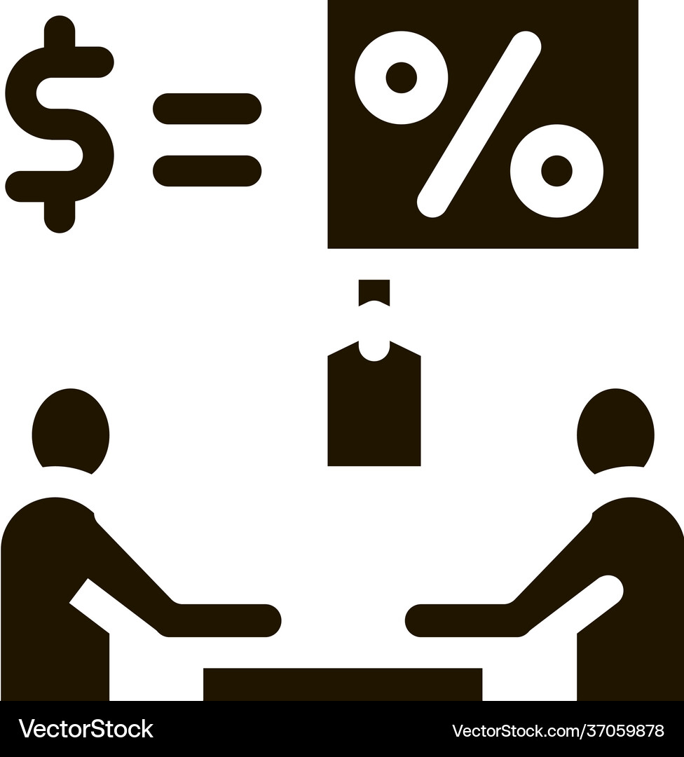 Negotiation table interest and money icon Vector Image
