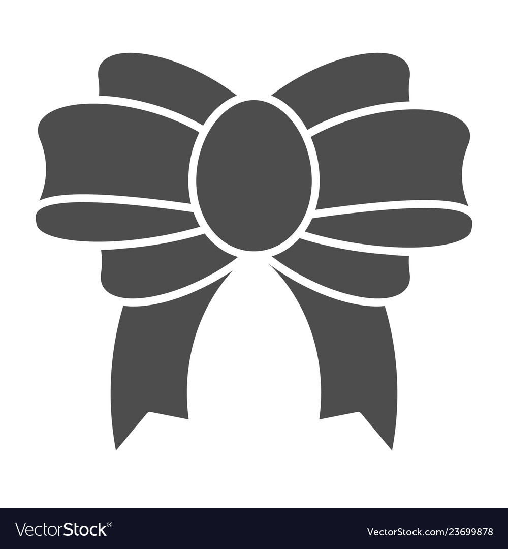 Present bow solid icon festive decor Royalty Free Vector