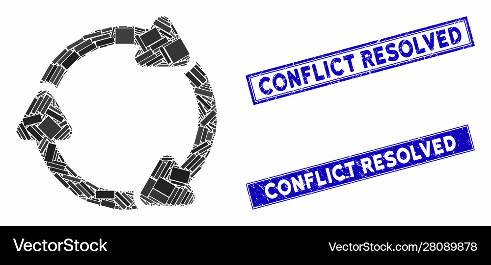 Rotate cw mosaic and distress rectangle conflict Vector Image