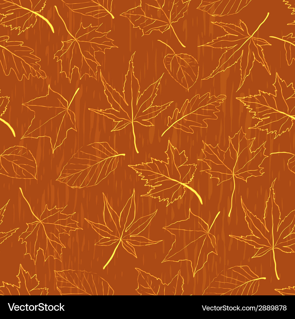 Seamless pattern autumn leaves Royalty Free Vector Image