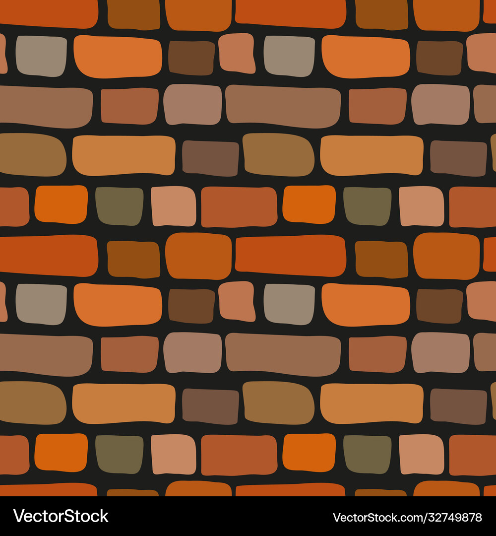 Simple style seamless cute cartoon brick wall Vector Image