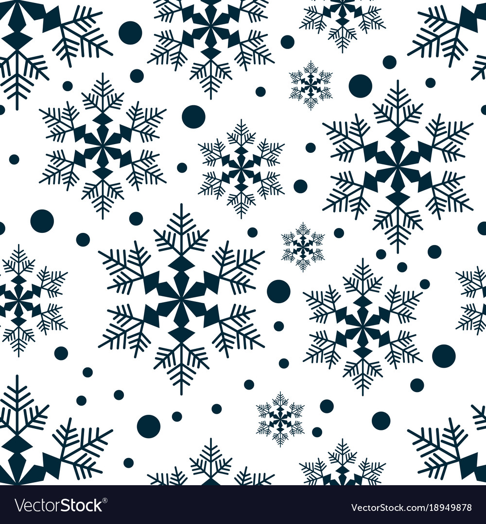 Snowflake seamless pattern Royalty Free Vector Image