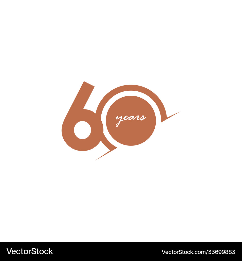 60 years anniversary celebration number template Vector Image