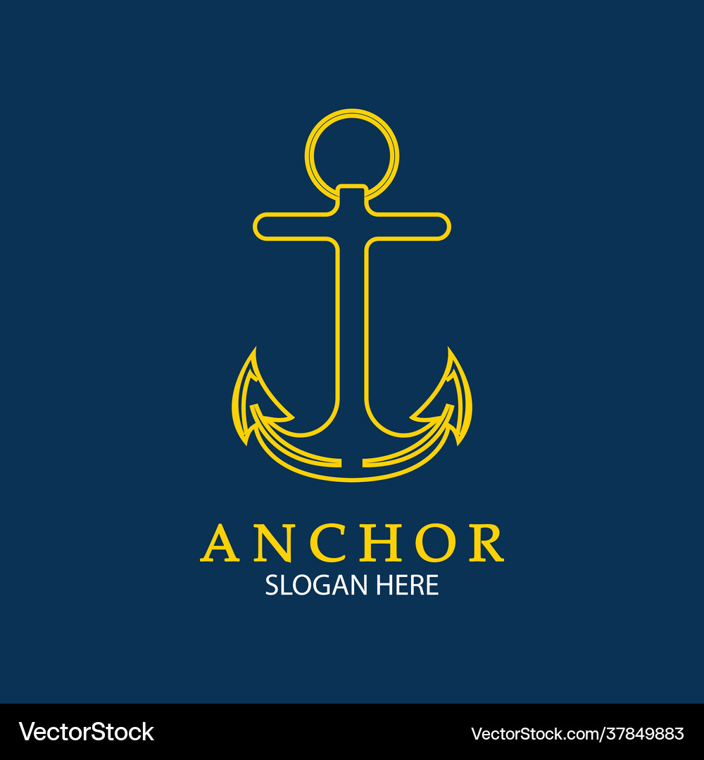 Anchor logo design symbol maritime icon Royalty Free Vector