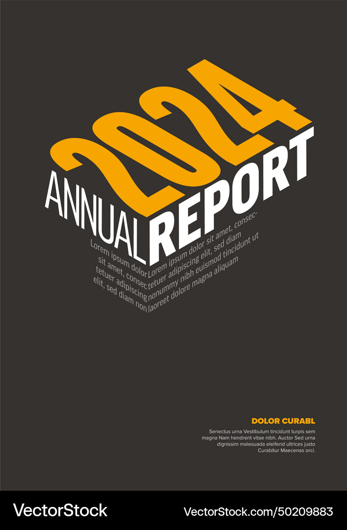 Annual minimalistic report dark cover template Vector Image