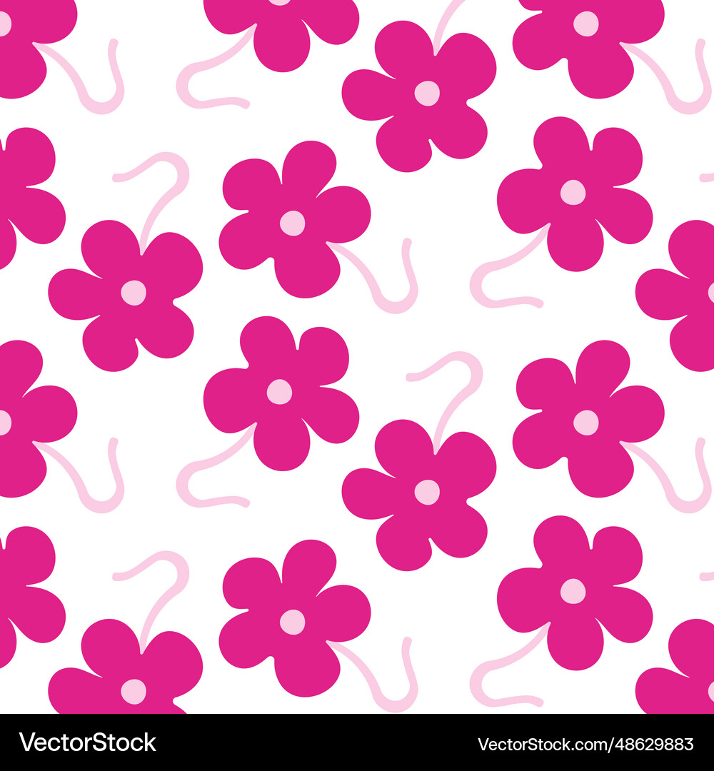 Barbiecore pink earrings doll textile flower Vector Image